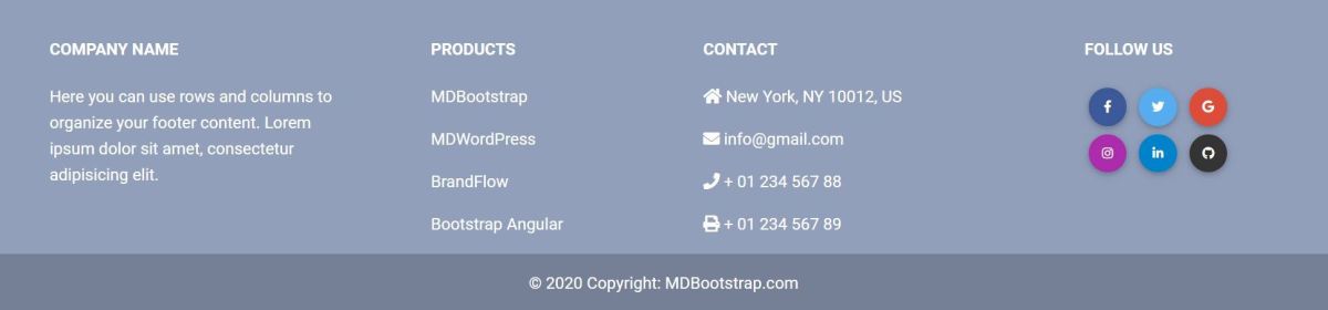 GitHub Mdbootstrap Bootstrap Footer The Ultimate Collection Of