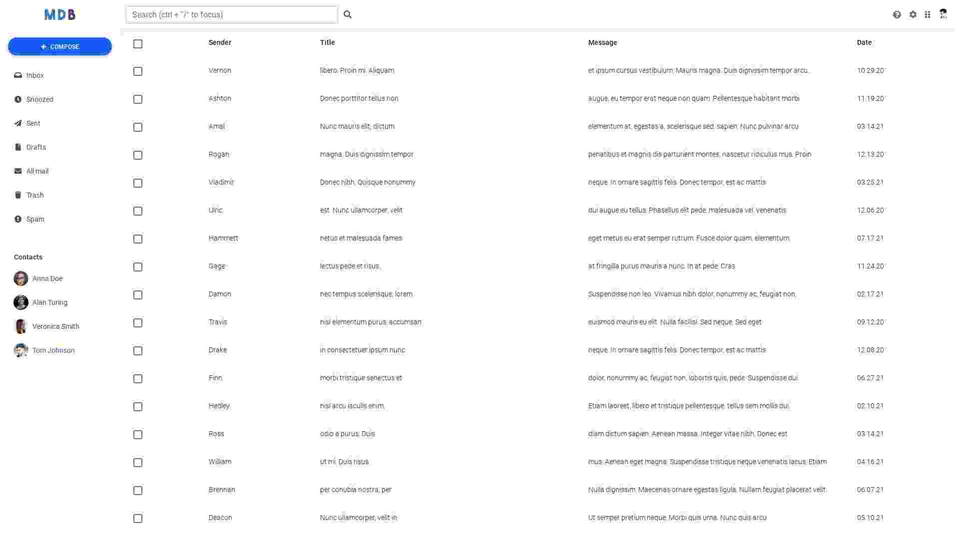 MDBootstrap Snippets - Material Design for Bootstrap