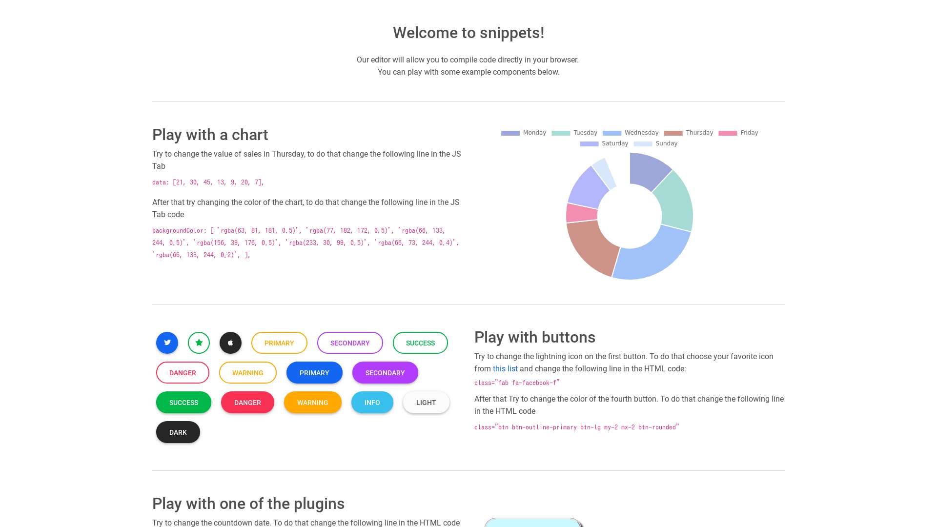 MDBootstrap Snippets - Material Design for Bootstrap
