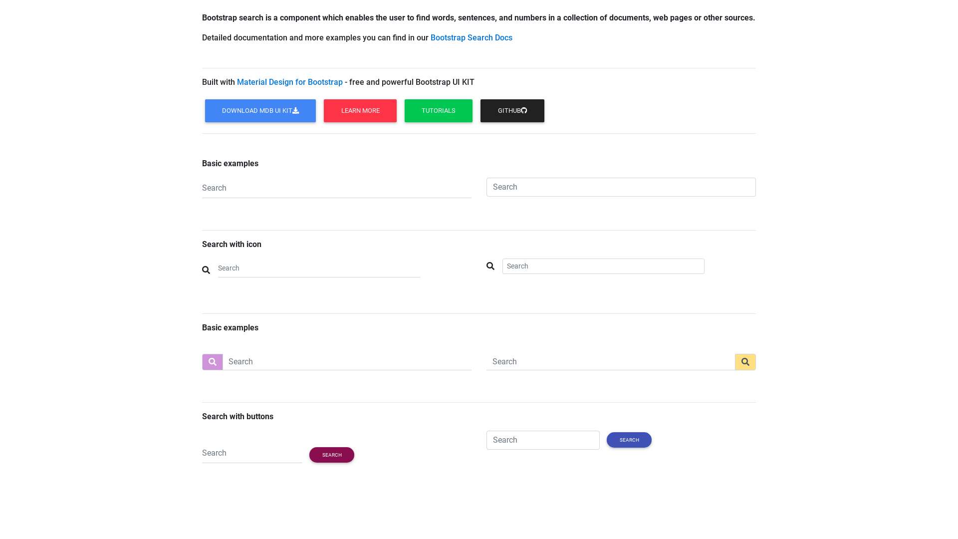 MDBootstrap Snippets Material Design For Bootstrap