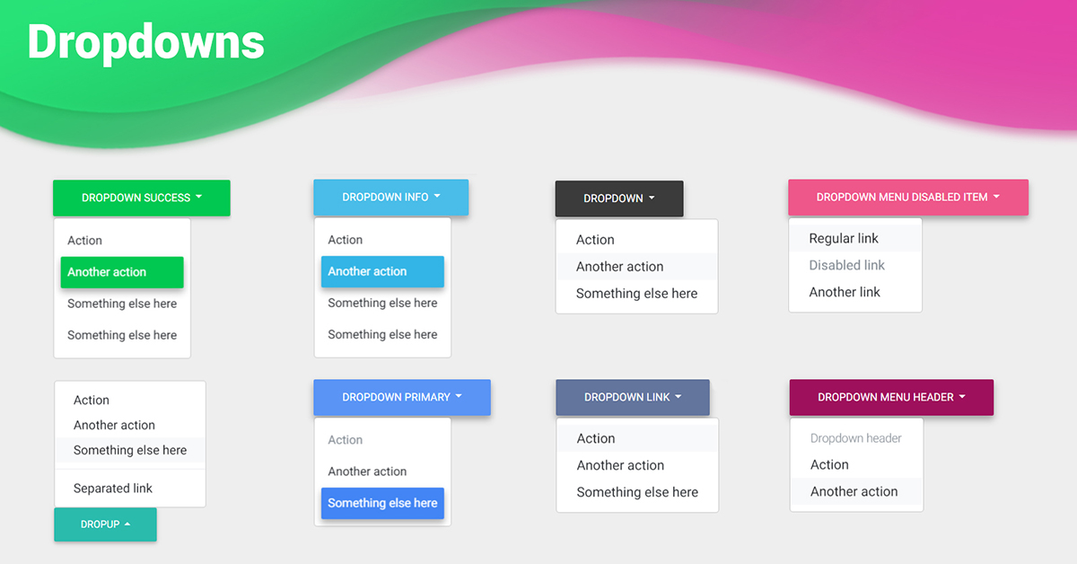 Bootstrap Dropdown Examples Tutorial Basic Advanced Usage Material Design For Bootstrap