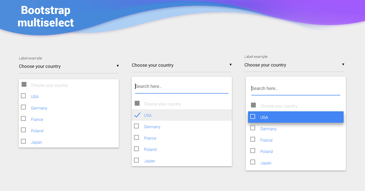 React Multiselect Bootstrap 4 Material Design Examples Tutorial